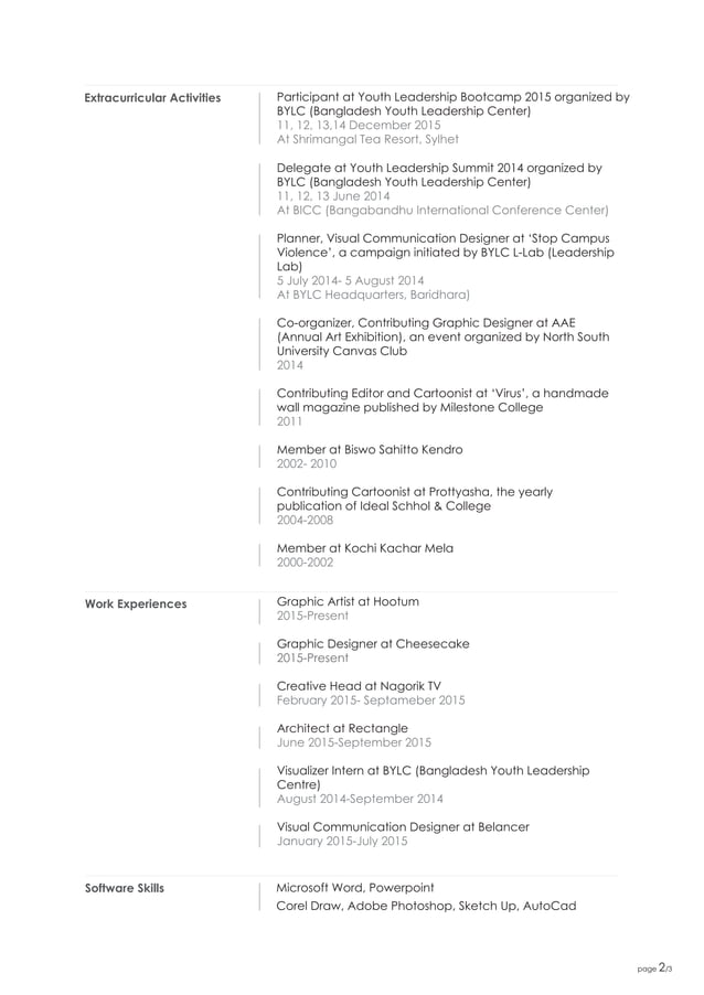 Resume | Onindo Ahmed | PDF