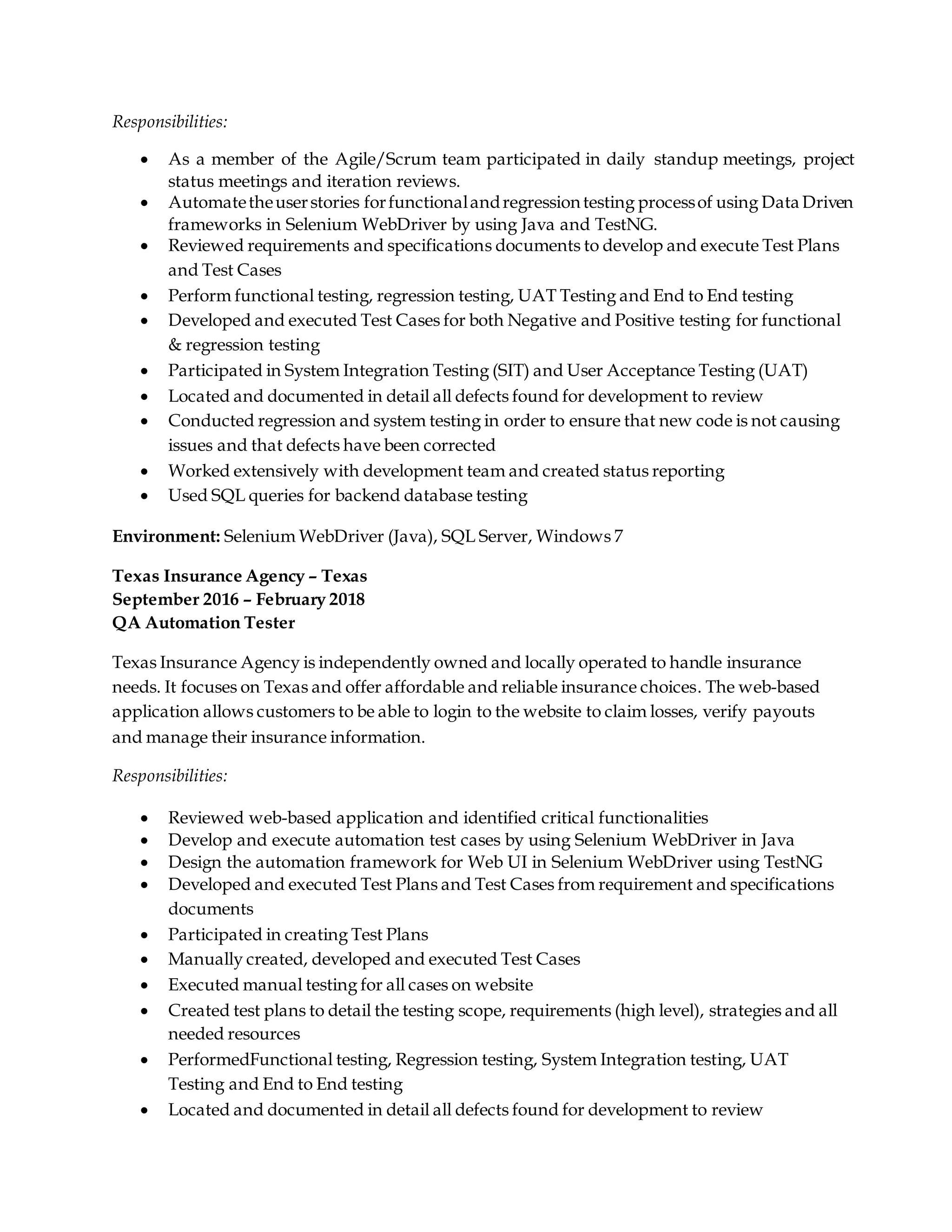 My resume selenium | PDF