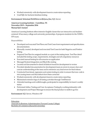 My resume selenium | PDF