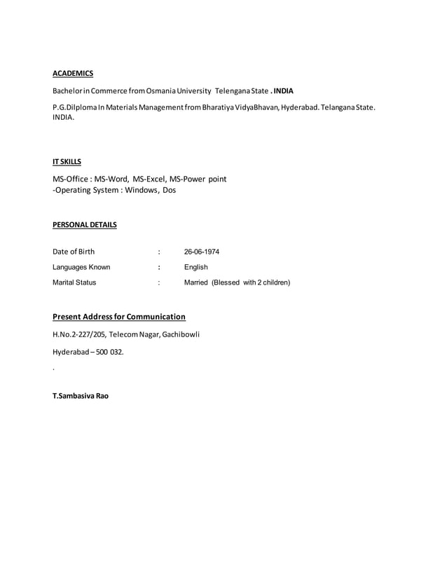 My resume india | PDF