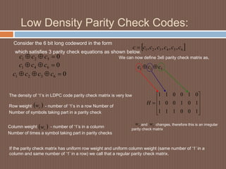 My review on low density parity check codes | PPTX