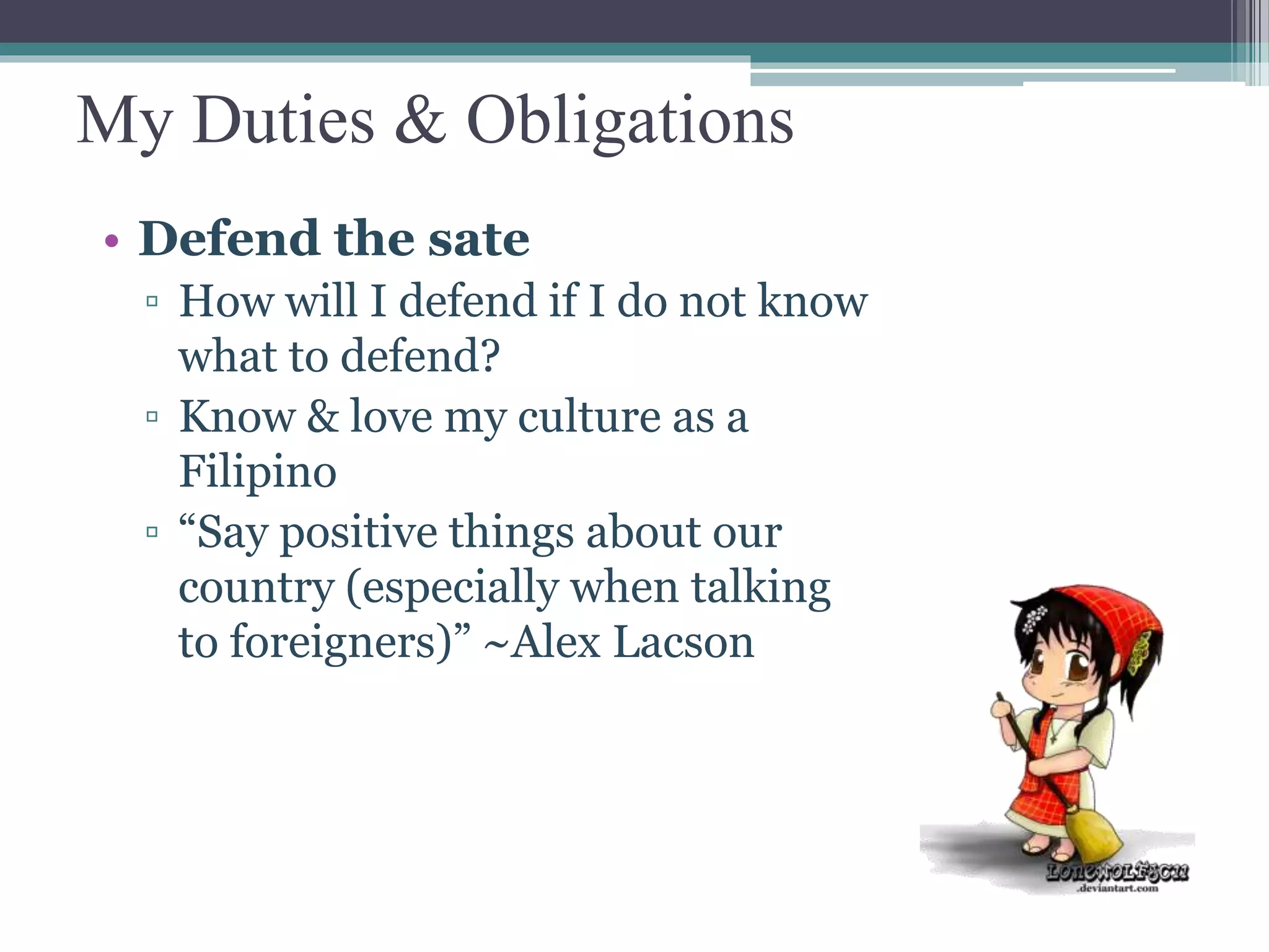 My Rights and Responsibilities as a Filipino | PPSX