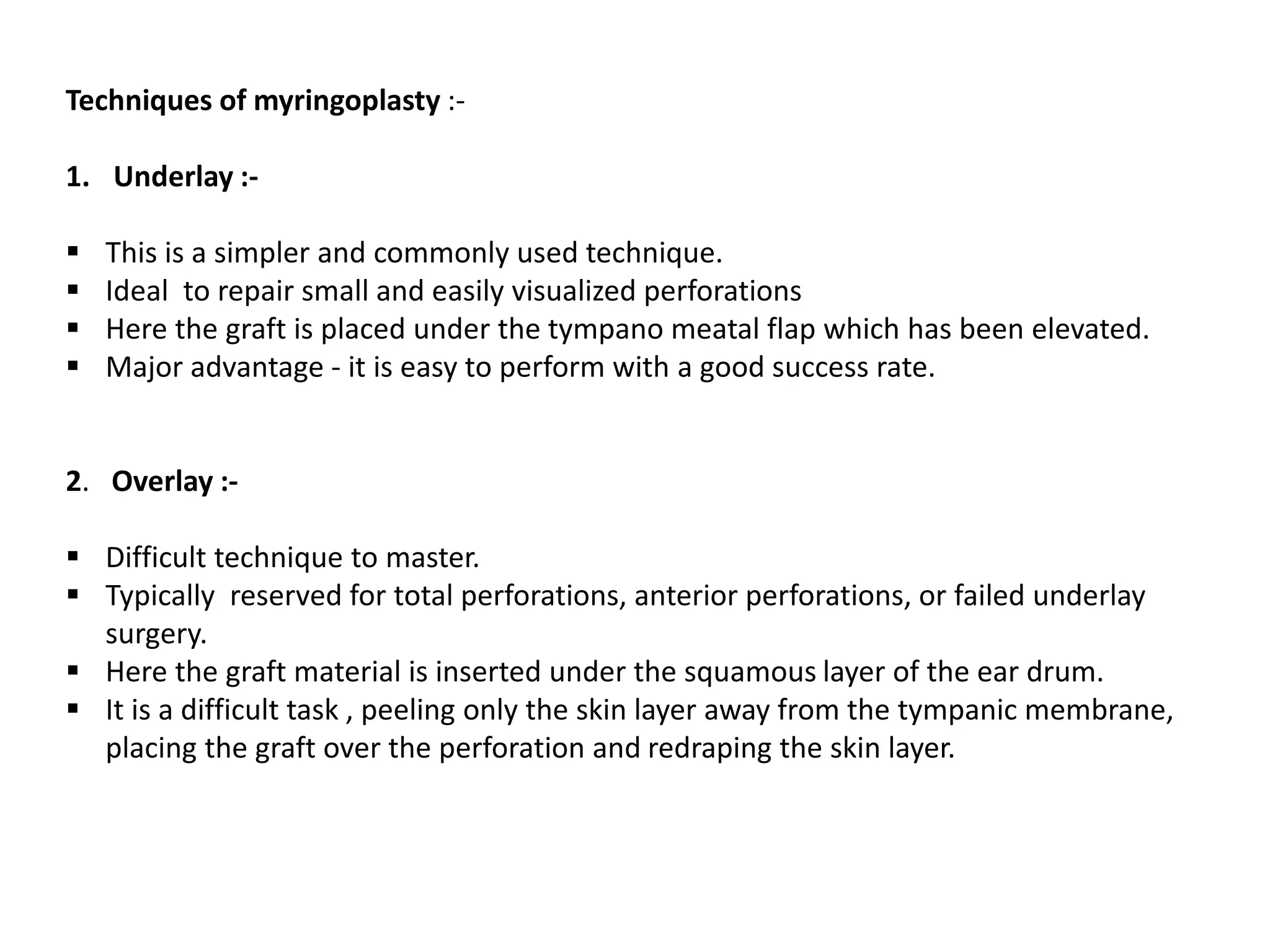 Myringoplasty ppt | PPTX