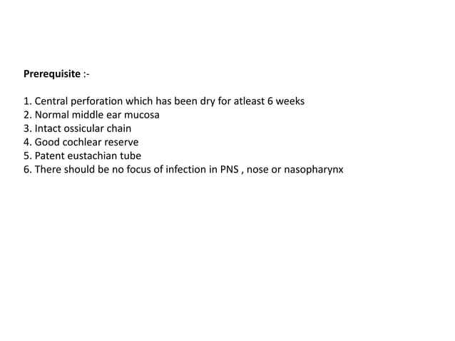 Myringoplasty ppt | PPTX