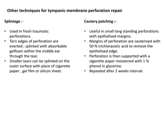 Myringoplasty ppt | PPTX