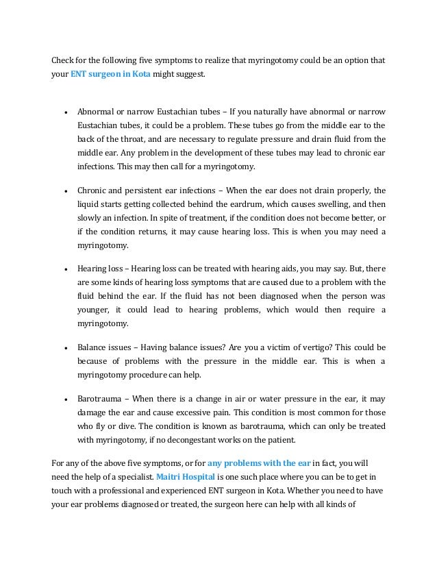 Myringotomy ear tube surgery are you a candidate