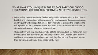 My role as an early childhood educator | PPTX