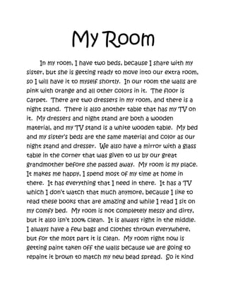 My Room Amelia | DOCX