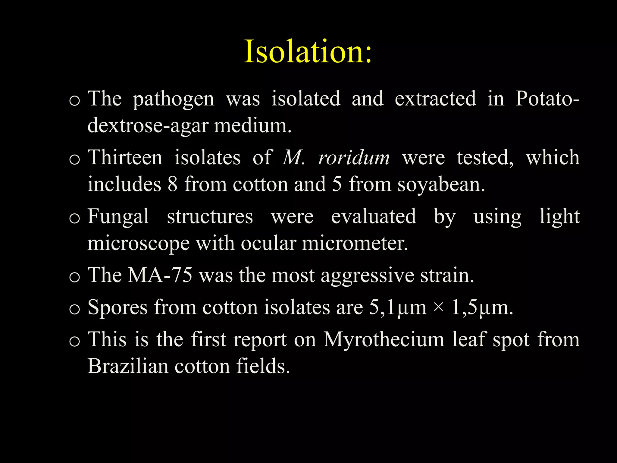 Myrothecium leaf spot of cotton | PPTX