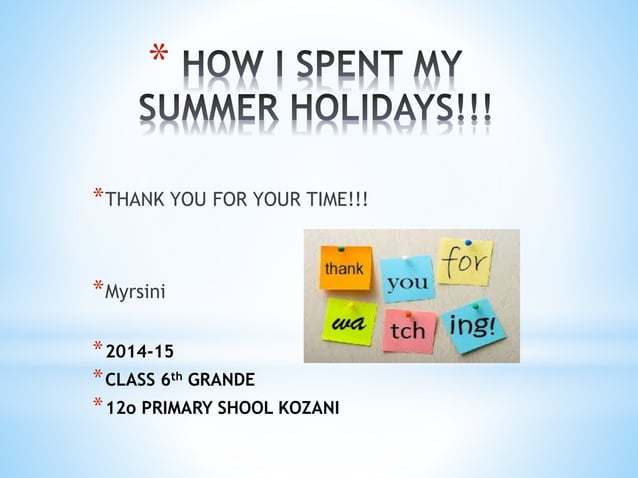 Myrsini my summer holidays | PPT