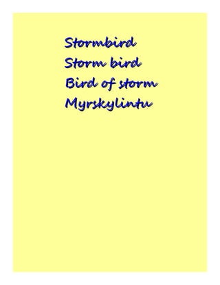 Myrskylintu Storm bird | PDF