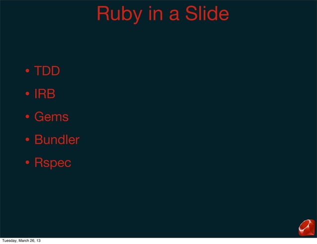 Ruby Programming Introduction | PPT
