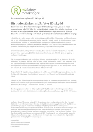 Bisnode stärker mySafety's ID-skydd | PDF