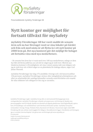mySafety: mySafety skapar nya arbetstillfällen | PDF
