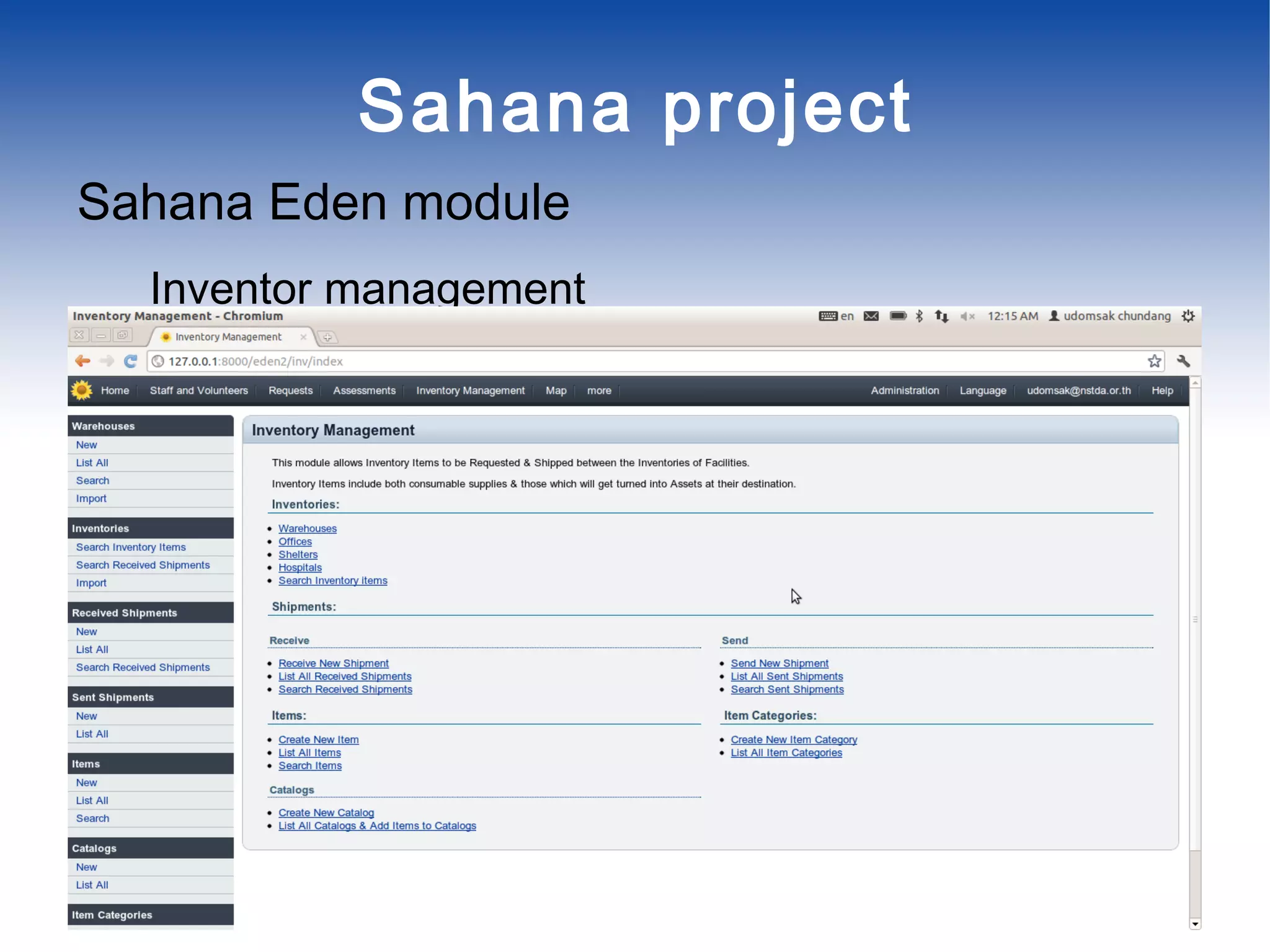 Draft Sahana Project version ภาษาไย | PPT