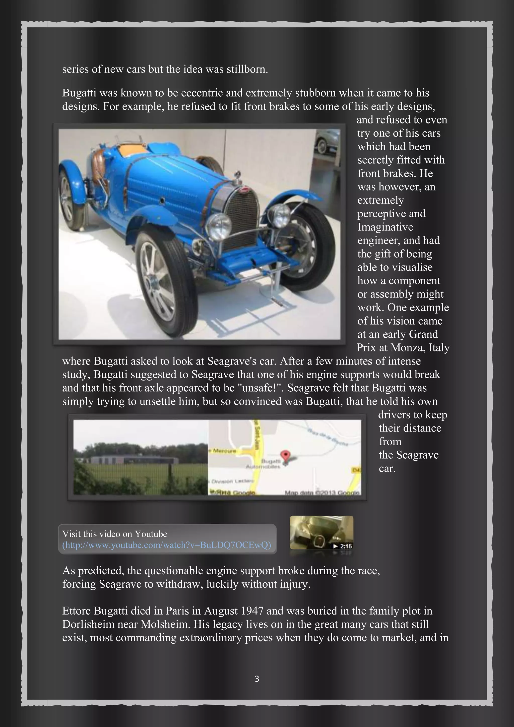 My school project about Bugatti Automobiles | DOCX