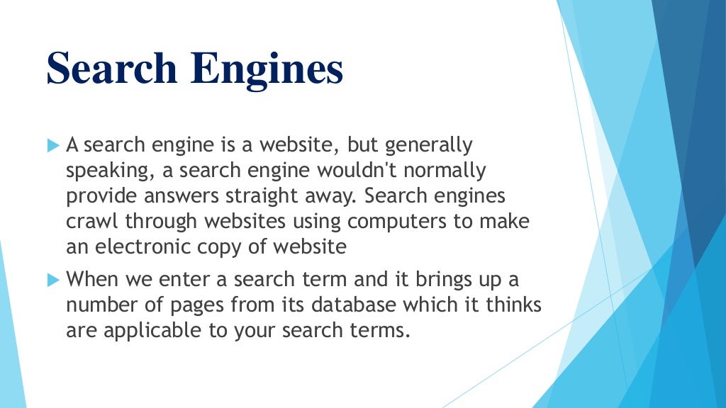 Search engines and its types