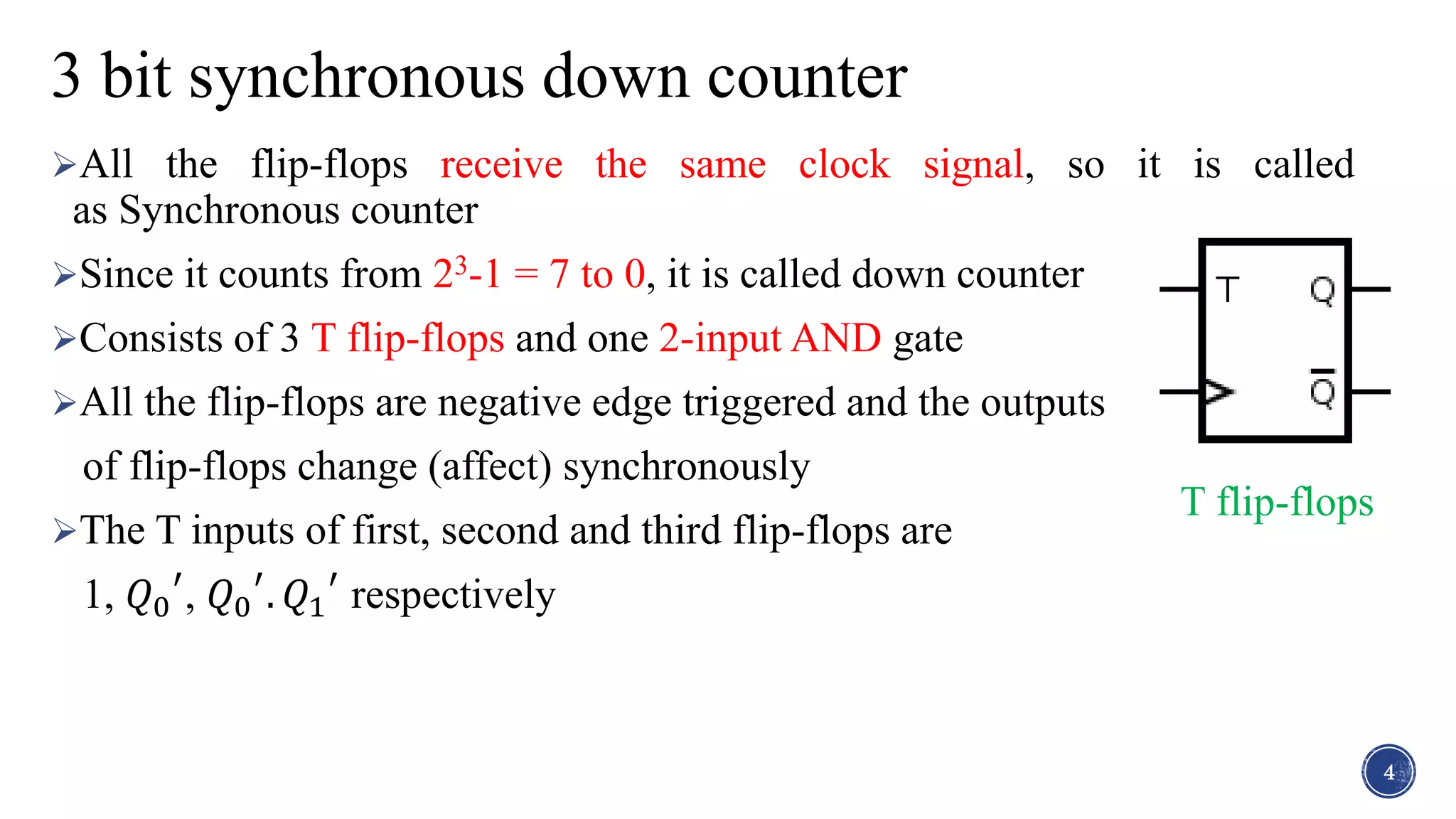 3 Bit Synchronous Down Counter | PPT