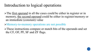 Logical Instructions used in 8086 microprocessor | PPTX