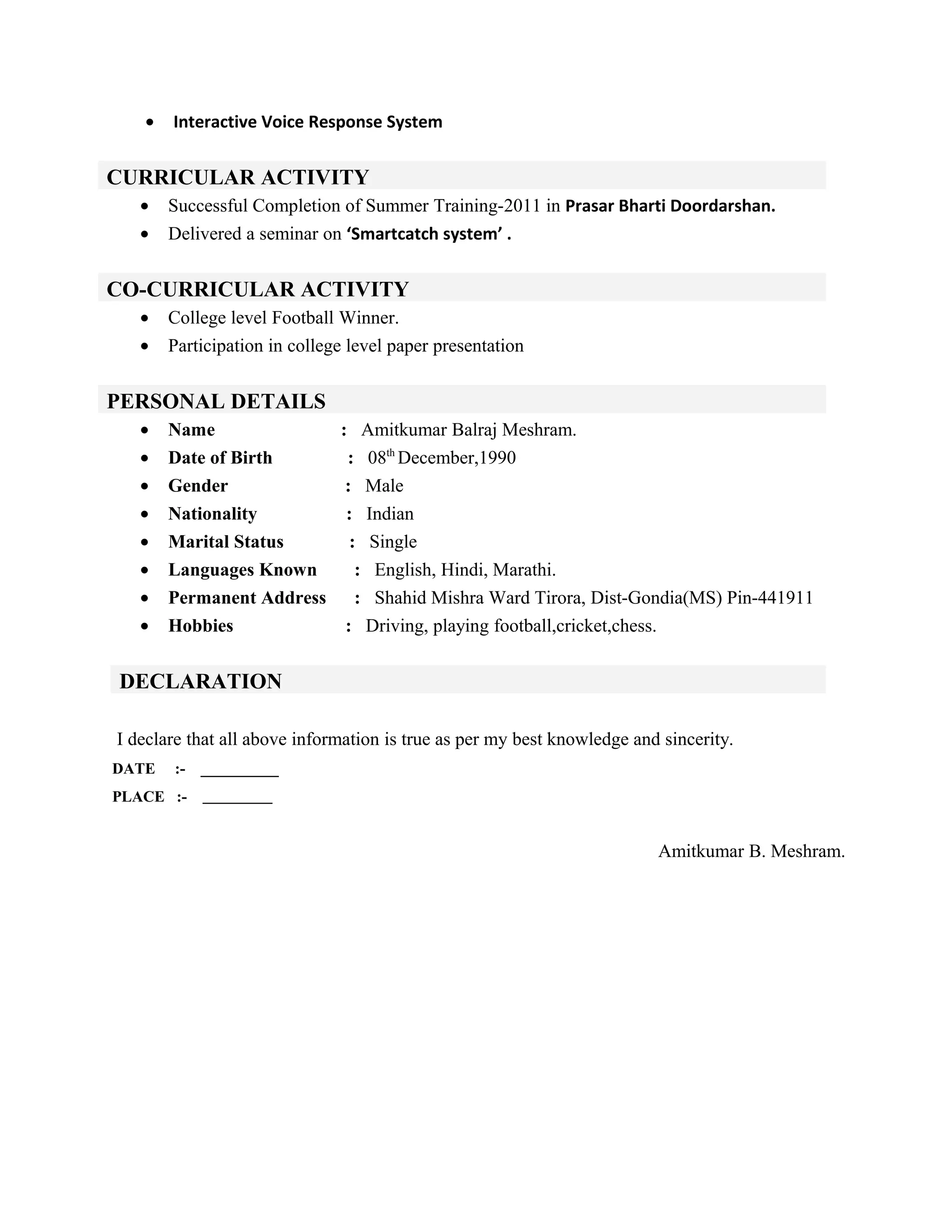 Myself | DOC | Technology & Computing