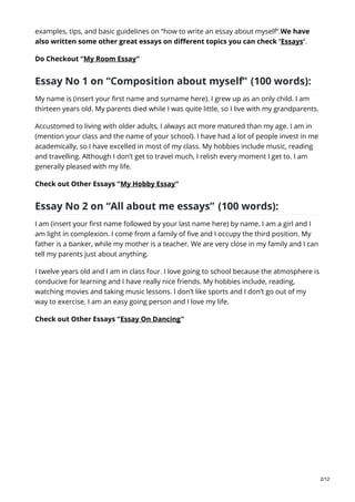Myself essay creativesavantz.com