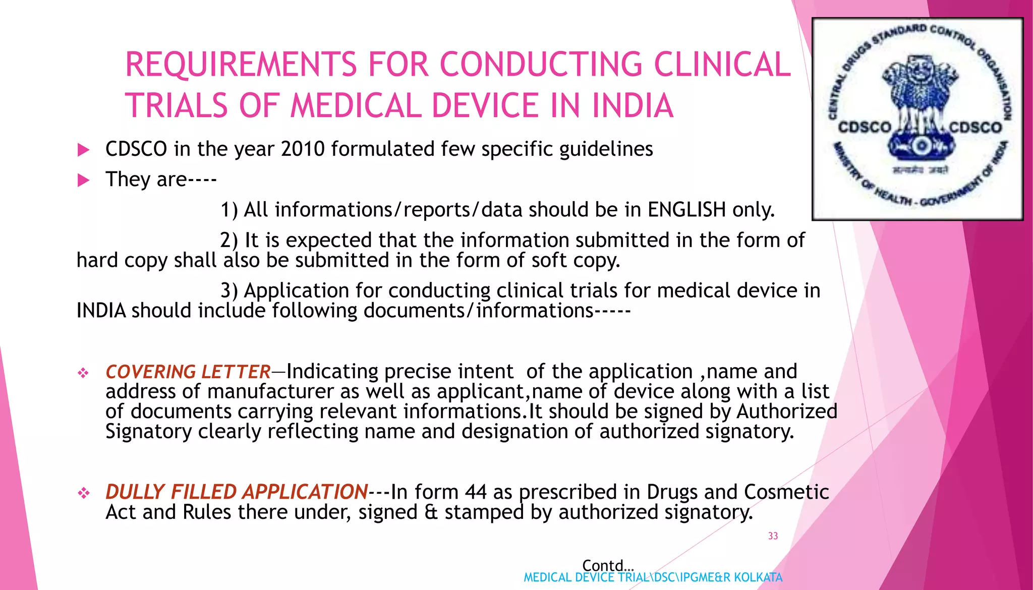 CLINICAL TRIALS OF MEDICAL DEVICES | PPTX