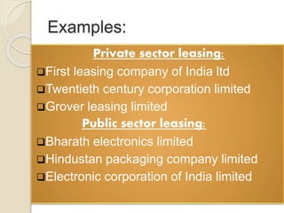 problems and prospects of leasing in india | PPTX