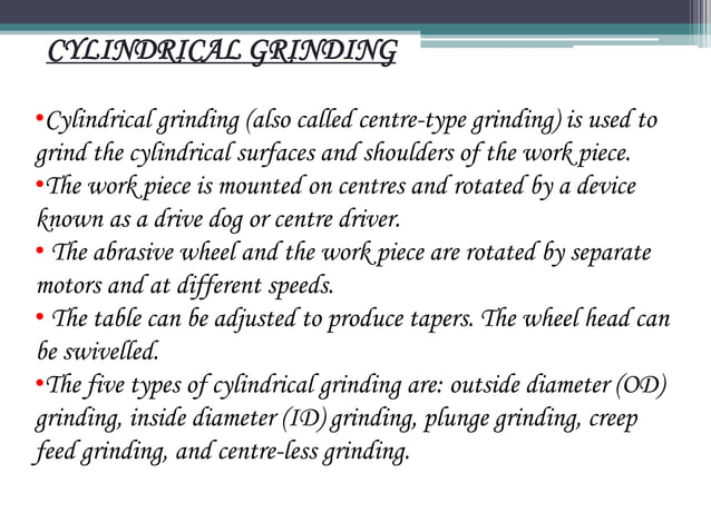 Grinding- a material removal process | PPTX