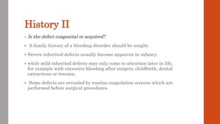clinical approach to patients with bleeding tendency | PPTX