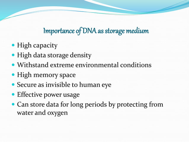 Data Storage in DNA | PPT