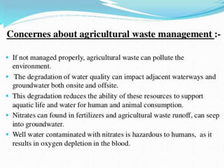 AGRICULTURAL WASTE MANAGEMENT | PPTX