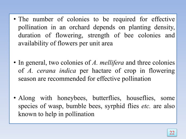 Pollination and pollinizer effects on fruit crops | PPTX