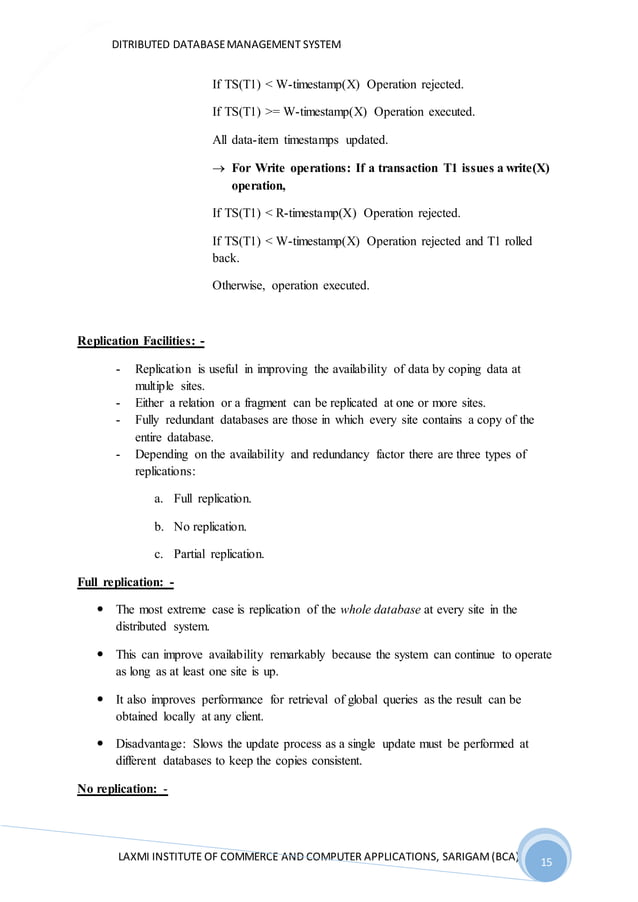 My seminar on distributed dbms | PDF
