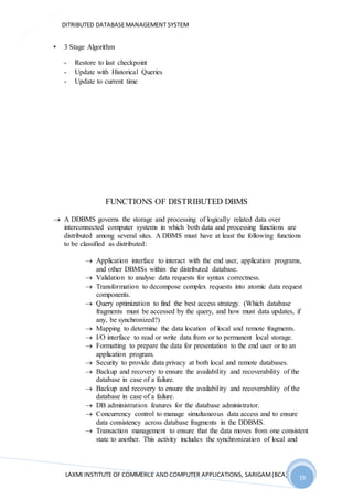 My seminar on distributed dbms | PDF