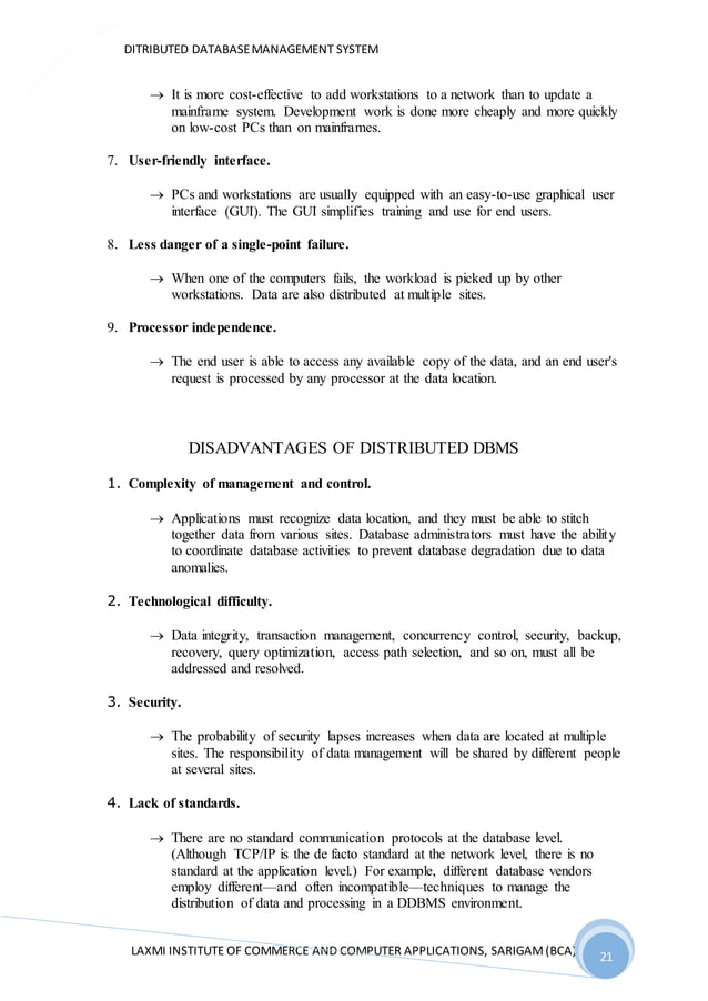 My seminar on distributed dbms | PDF