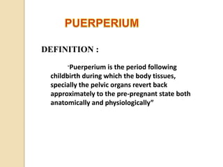 SEMINAR ON PHYSIOLOGY OF PUERPERIUM, PHYSIOLOGY OF LACTATION,LACTATION ...