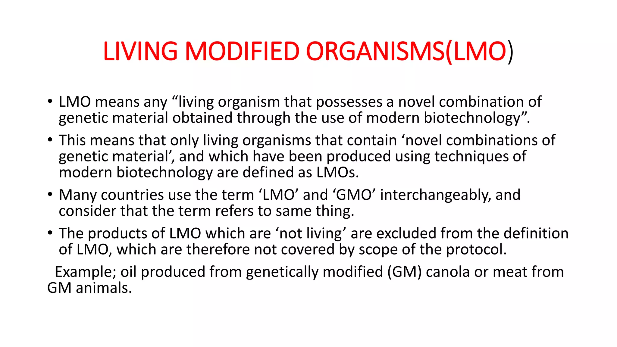 The Cartagena Protocol on Biosafety | PPTX
