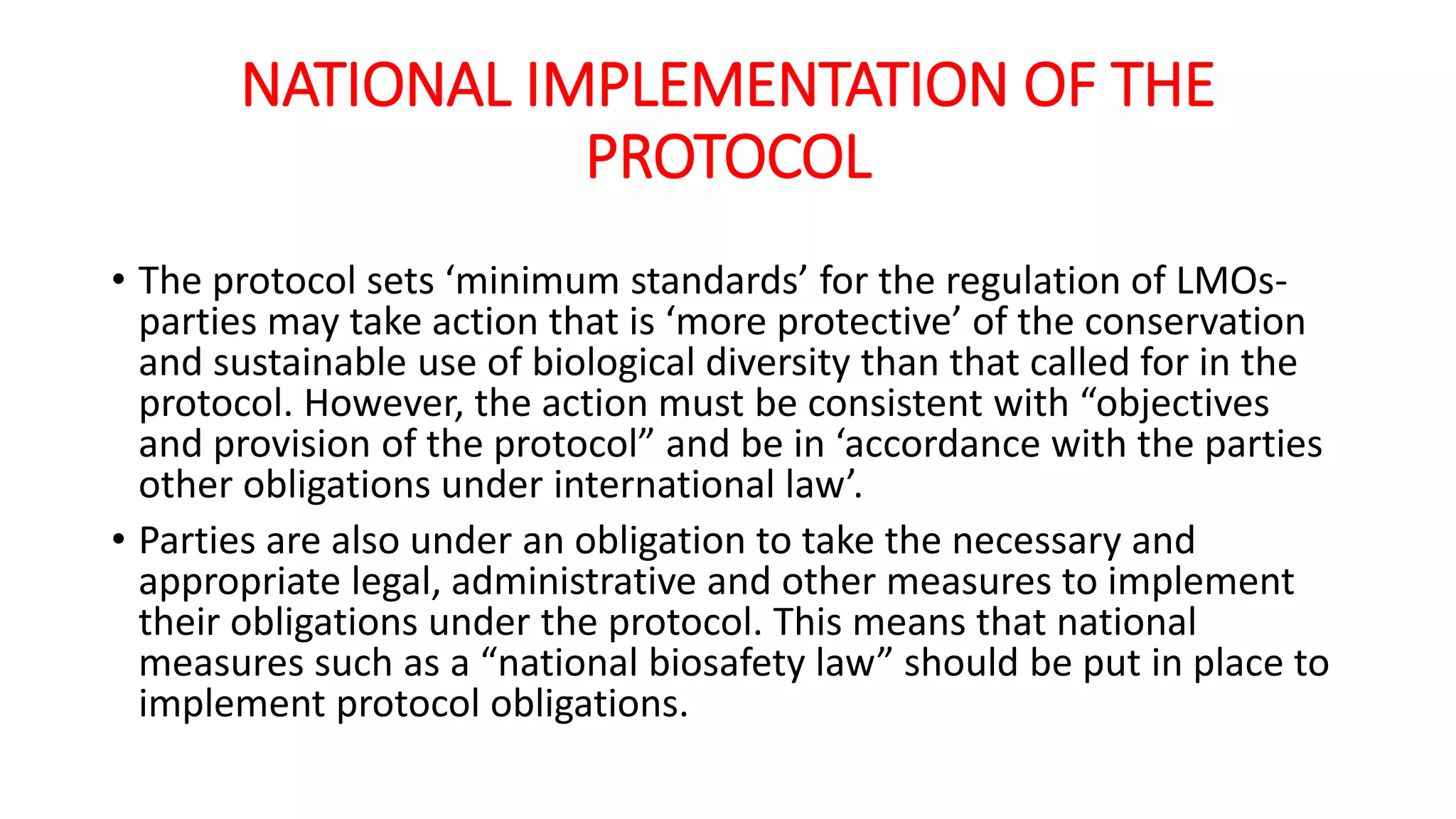 The Cartagena Protocol on Biosafety | PPTX