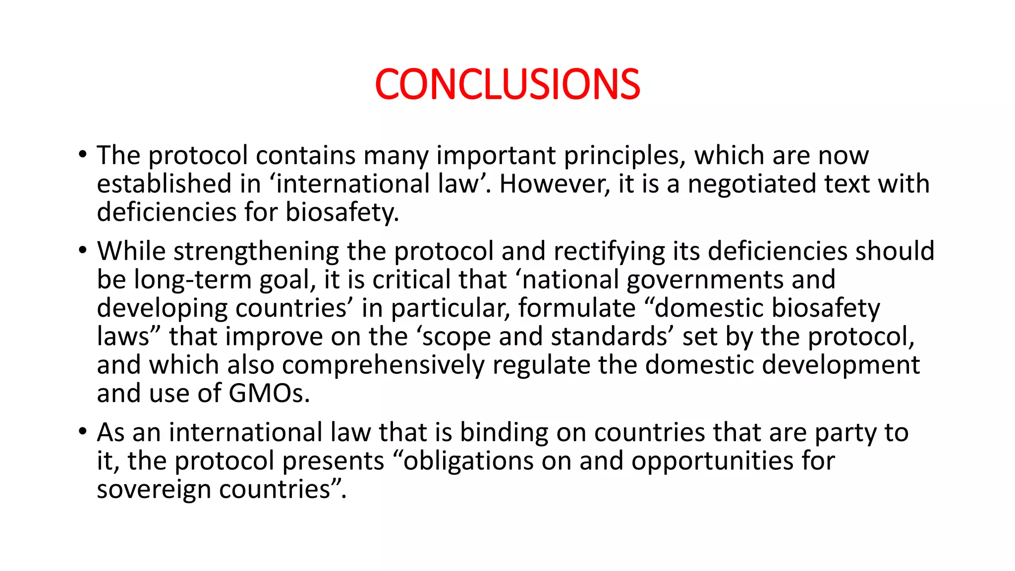 The Cartagena Protocol on Biosafety | PPTX