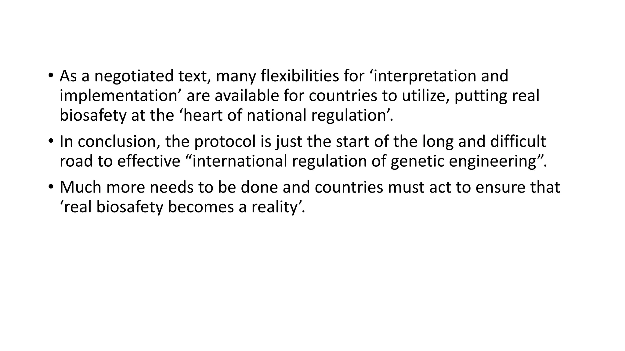 The Cartagena Protocol on Biosafety | PPTX