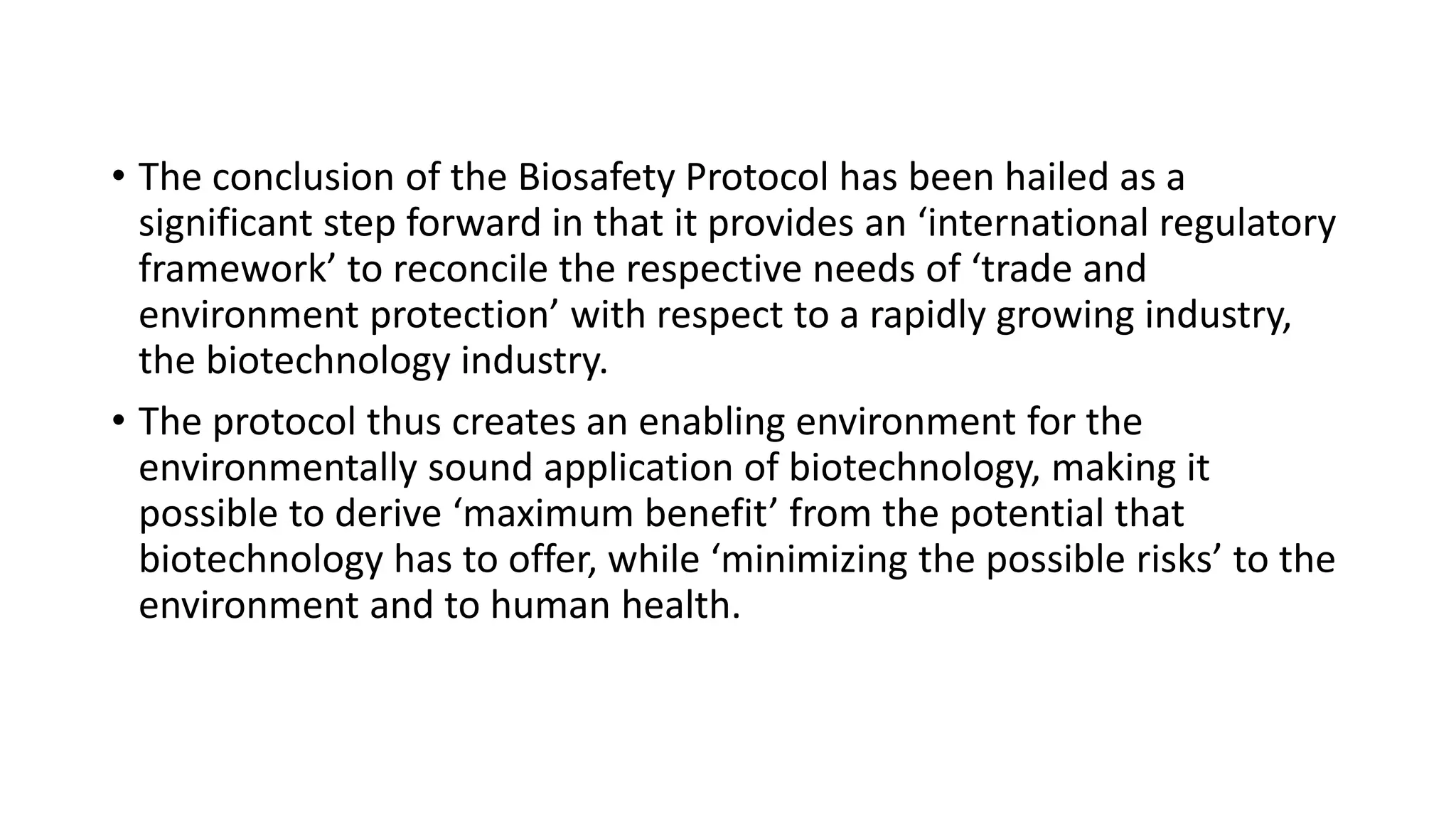 The Cartagena Protocol on Biosafety | PPTX