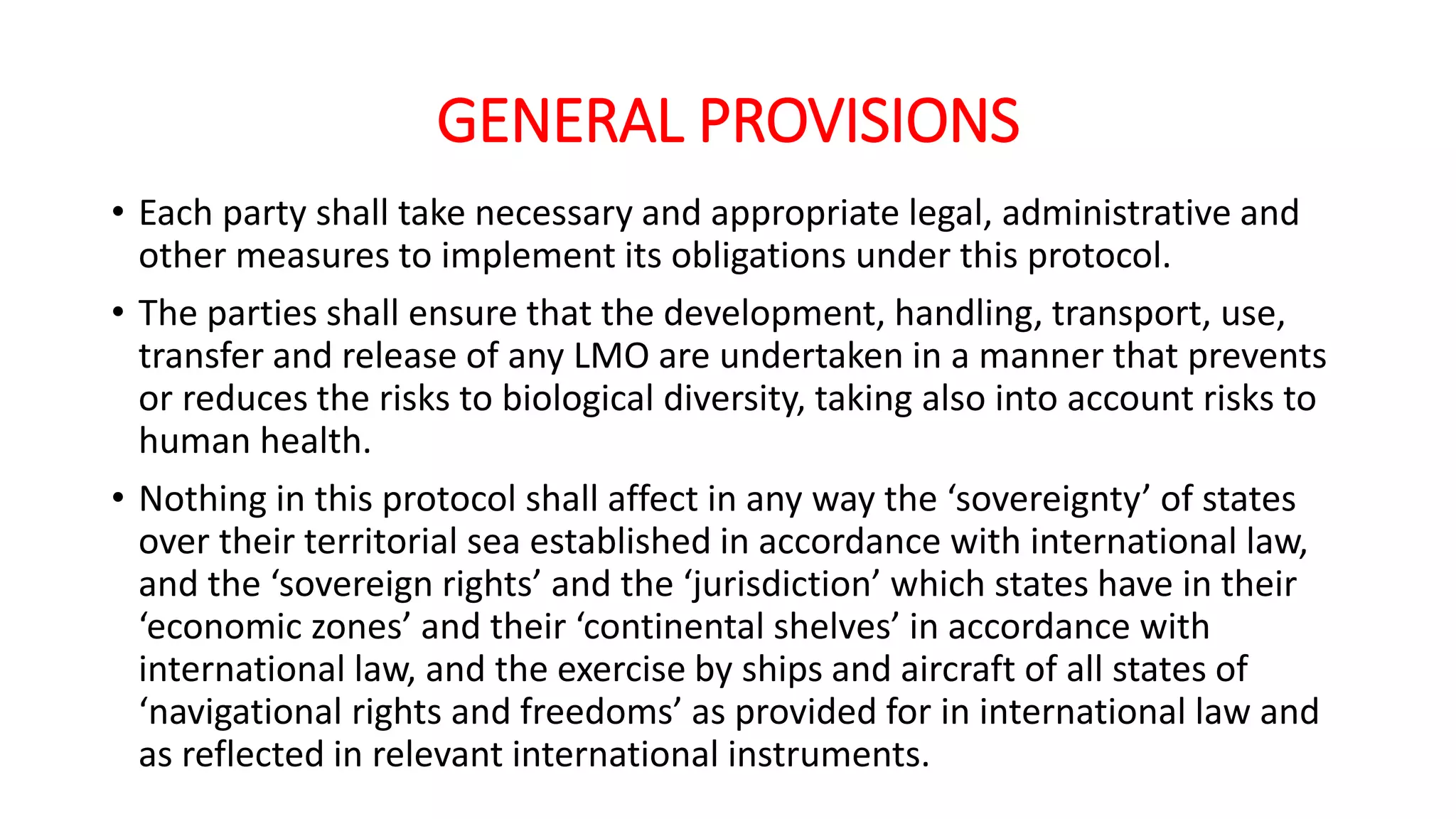 The Cartagena Protocol on Biosafety | PPTX