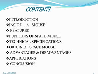 My seminar ppt SPACE MOUSE | PPTX