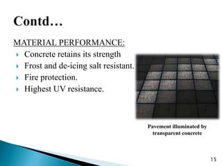 Light transmitting concrete | PPTX