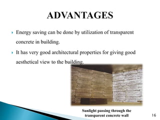 Light transmitting concrete | PPTX