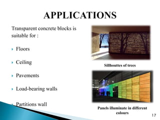 Light transmitting concrete | PPTX