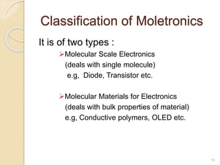 Presentation On Moletronics | PPTX