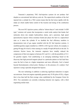 Transonic Combustion Seminar Report | PDF