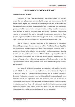 Transonic Combustion Seminar Report | PDF