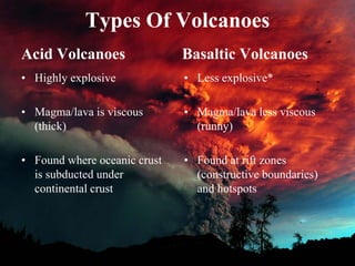 Volcanoes - Types & Volcanic Hazards | PPTX